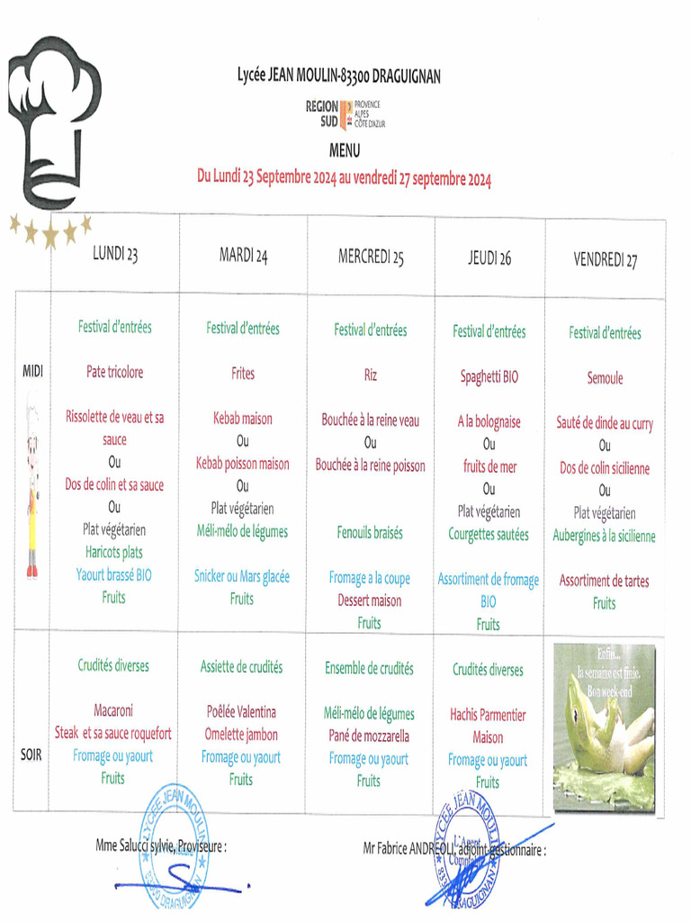 Menus | PDF