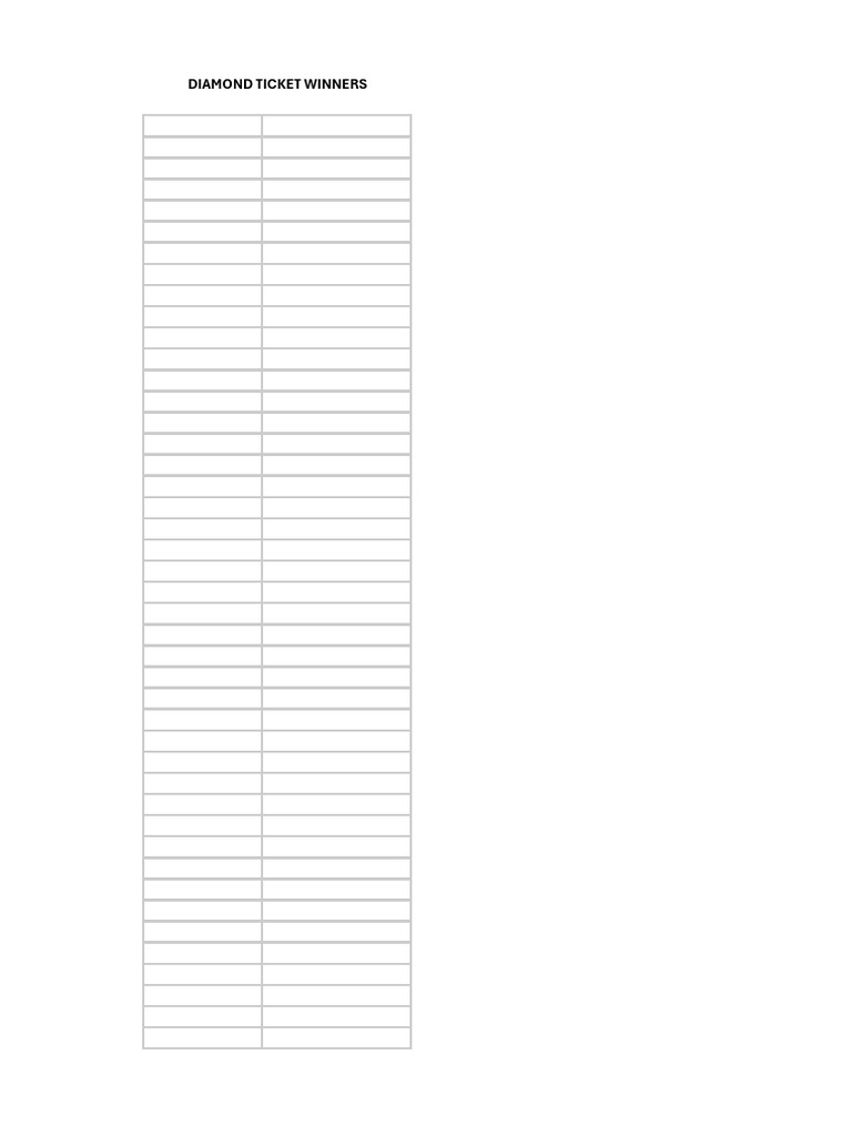 Diamond ticket winners | PDF