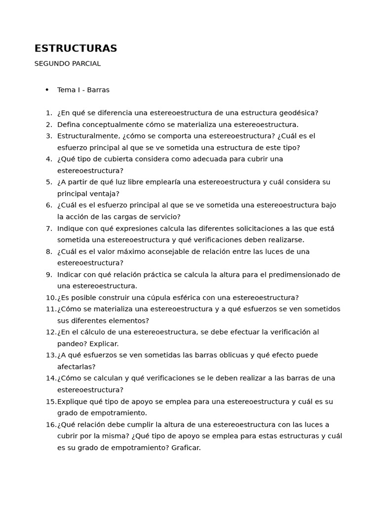 Estructuras de Barras Resumen | PDF | Braguero | Tetraedro