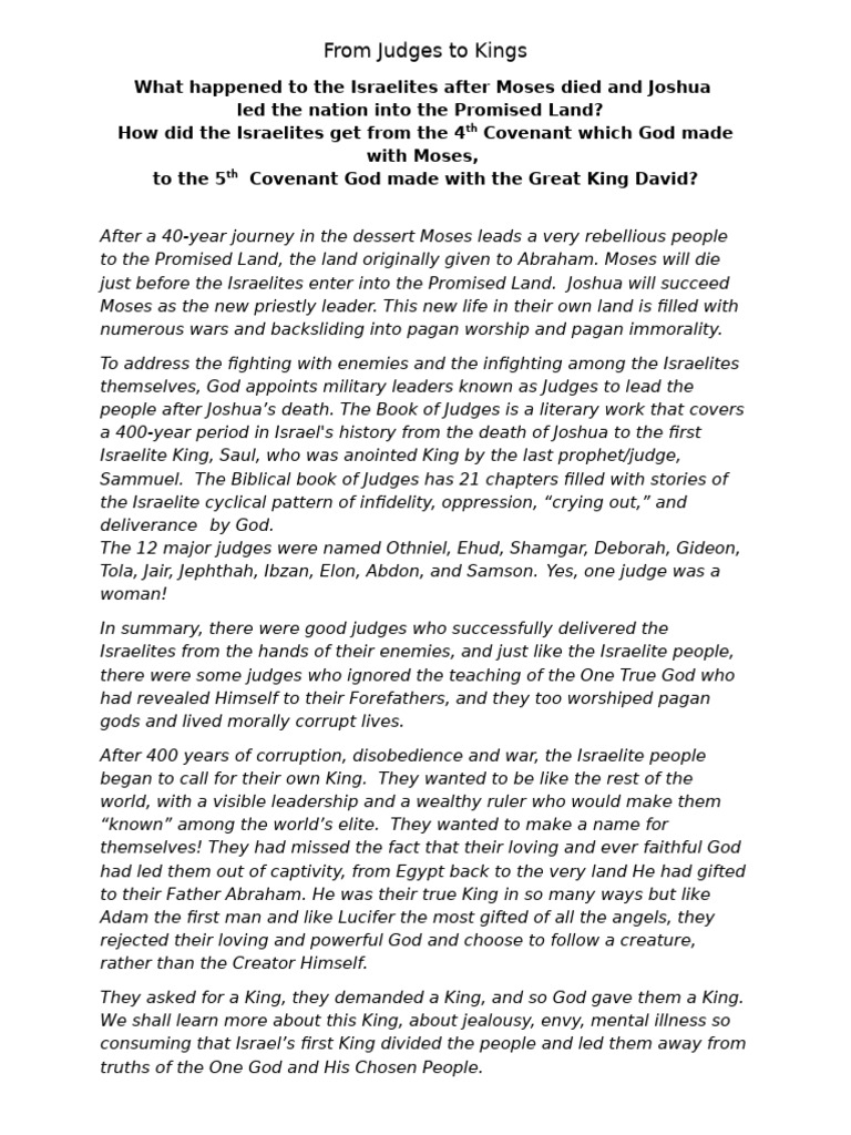 From Judges to Kings | PDF | Book Of Judges | Bible Content