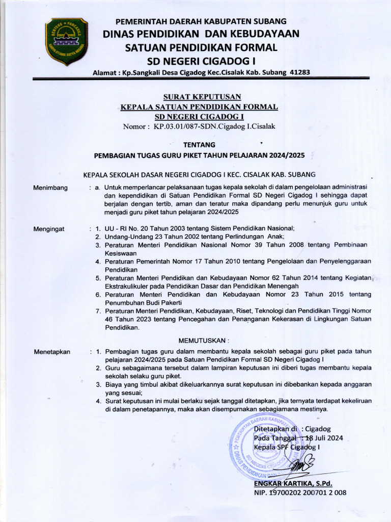 SK Guru Piket 2024-2025 | PDF