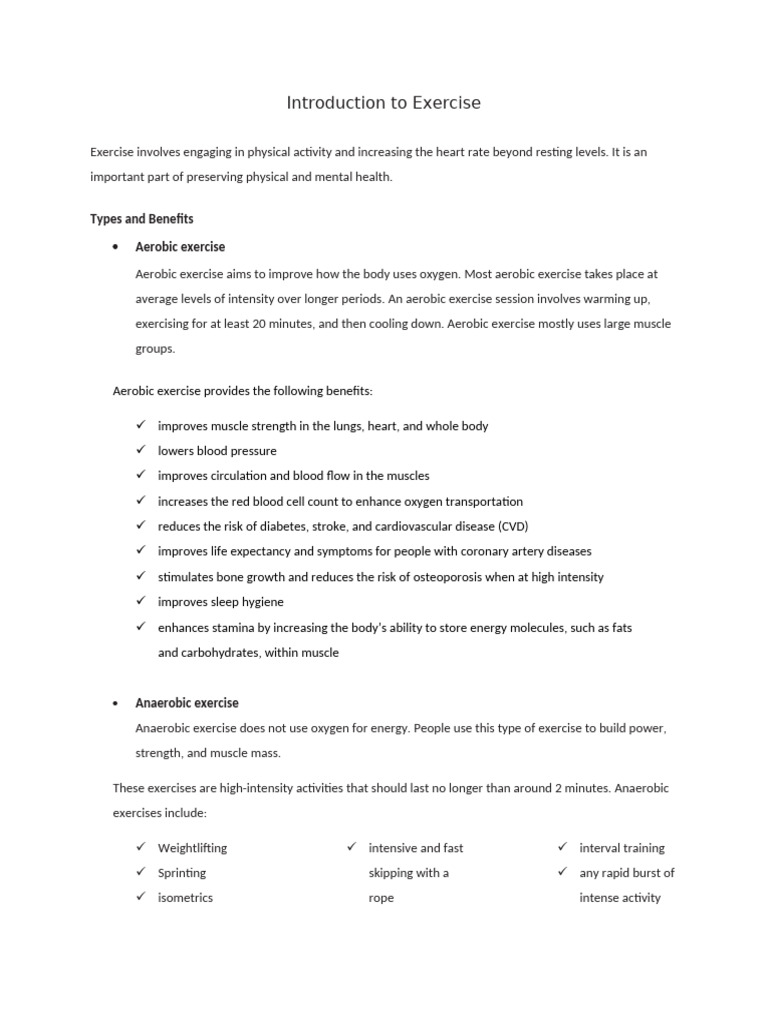 Intro-to-Exercise | PDF | Aerobic Exercise | Clinical Medicine