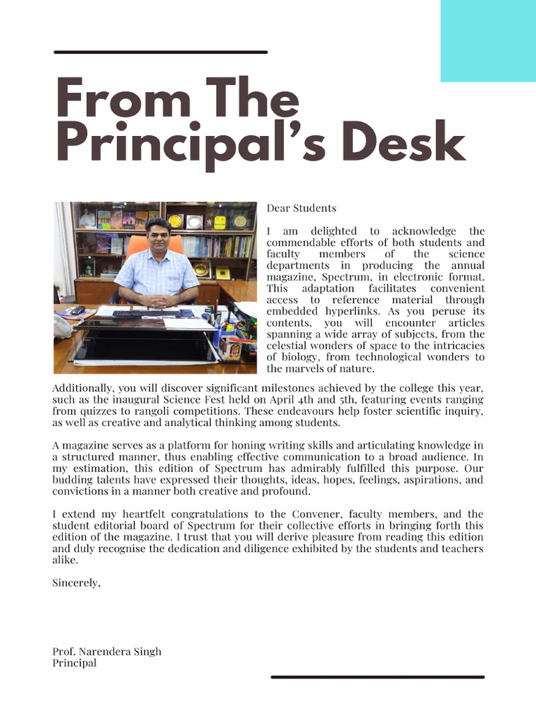 Principal's Note | PDF