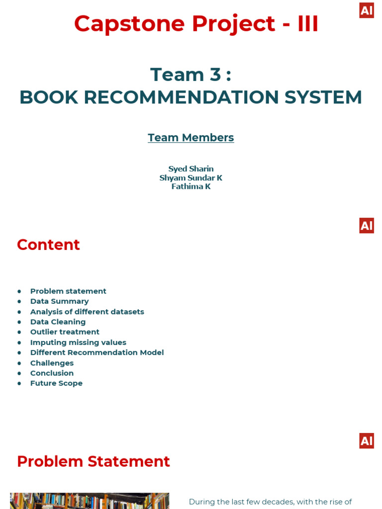Book Recommendation System-Capstone Project 4 | PDF | Information Science | Computing