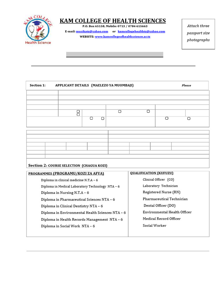 KAM College Joining Instructions 2022/2023 | PDF | Science | Pharmacy