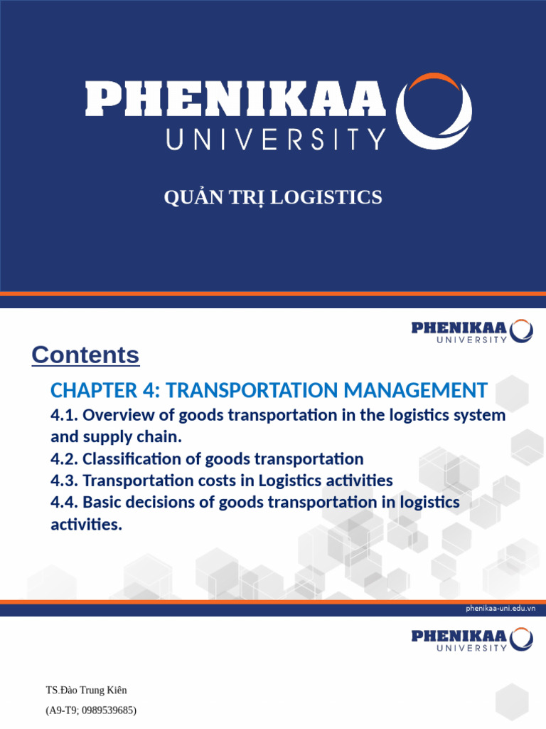Chapter 4. Transportation Management | PDF