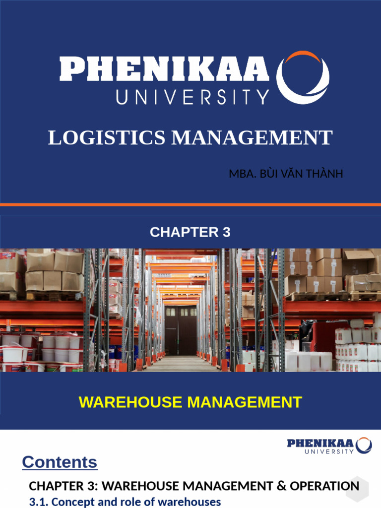 Chapter 3. Warehouse Management | PDF | Warehouse | Logistics