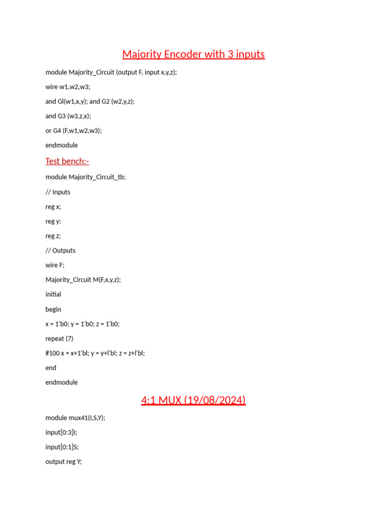 Fpga Lab 1 Exam Pdf Digital Electronics Electronic Circuits