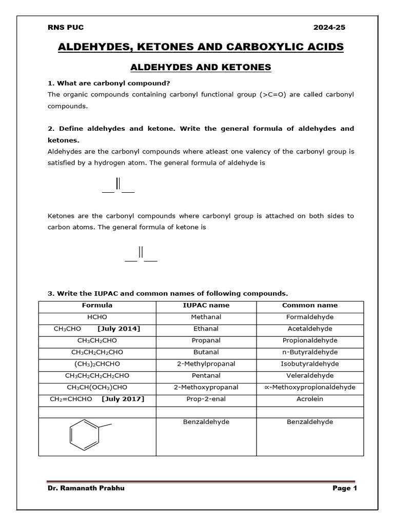 Aldehydes | PDF | Aldehyde | Ketone