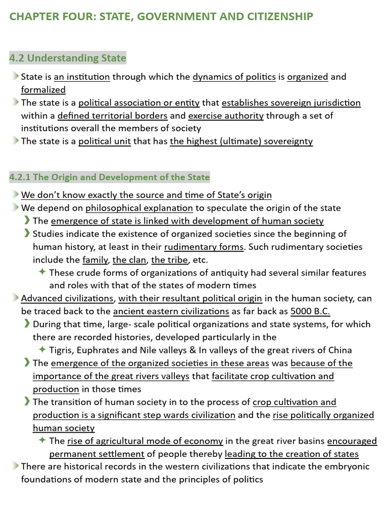 Understanding State & Citizenship | PDF | State (Polity) | Sovereignty