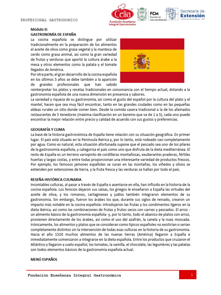G3 - Modulo II - España - LISTO 2023 | PDF | Cocina española | Aceite ...