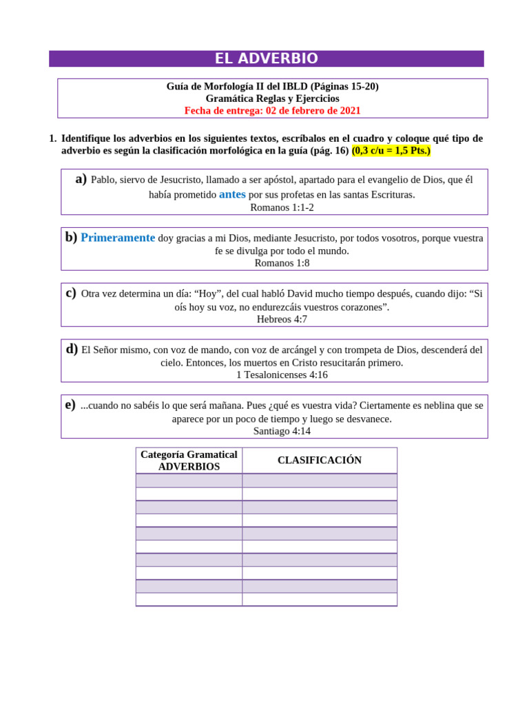 El Adverbio | PDF | Adverbio | Jesús