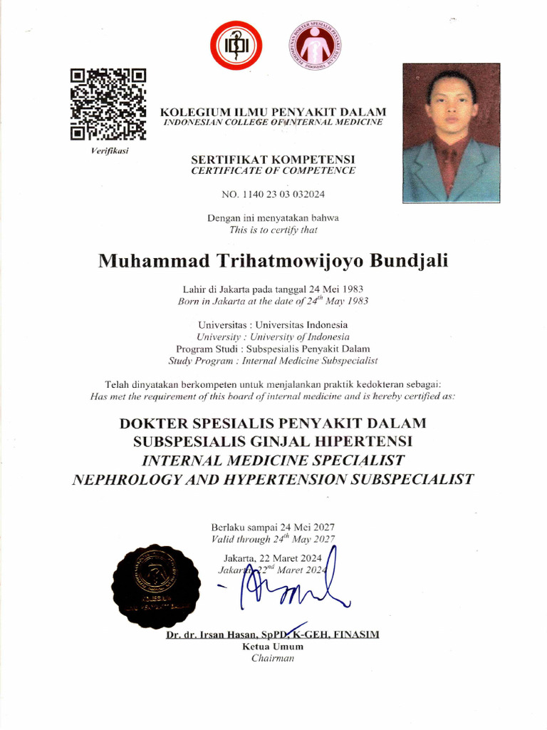 SERKOM Dr. MUHAMMAD TRIHATMOWIJOYO, SP - PD., KGH. | PDF