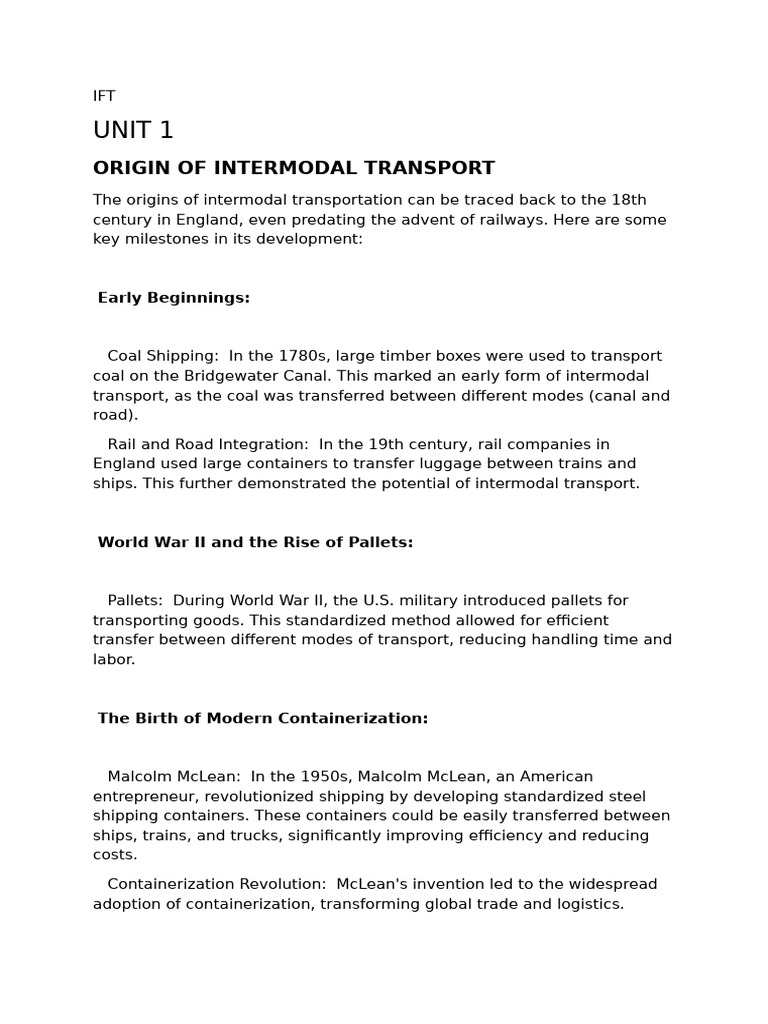 IFT UNIT1 UNIT2 | PDF | Transport | Train