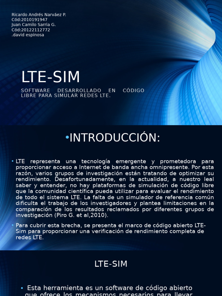 LTE-SIM | PDF | Lte (Telecomunicaciones) | Calidad de servicio