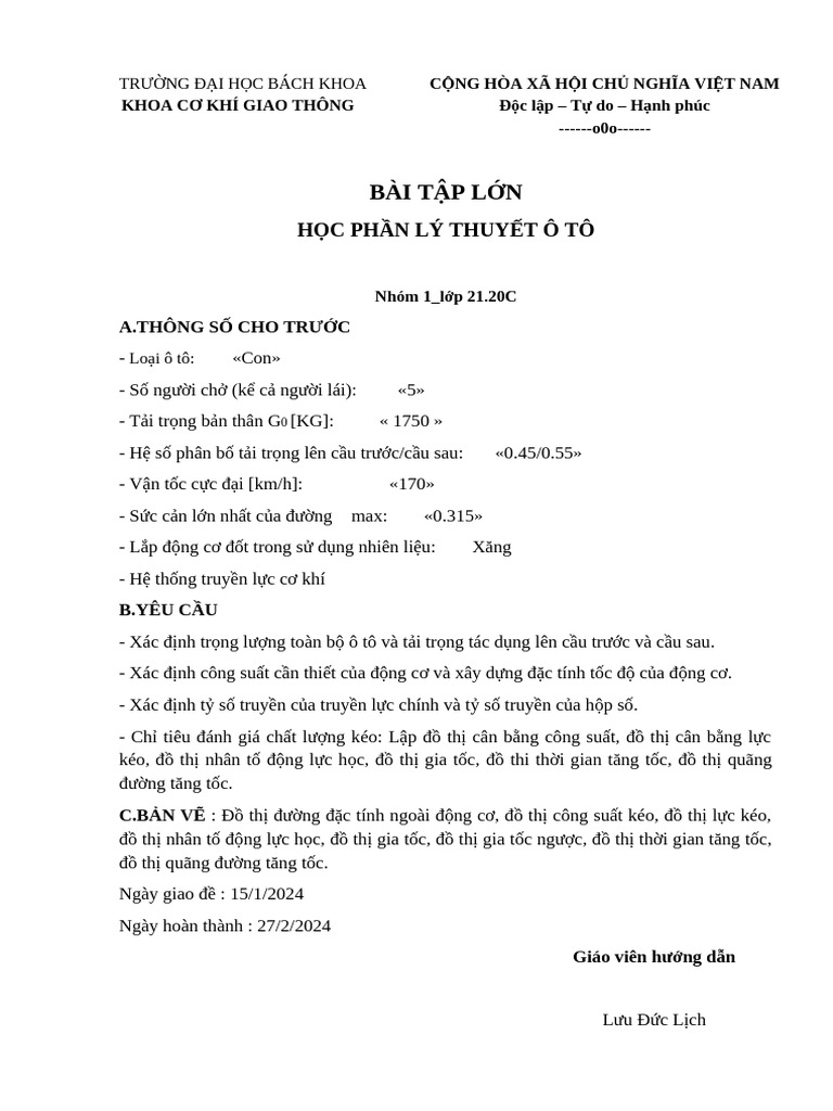 Thuyết Minh LTOTO Nộp Lại | PDF