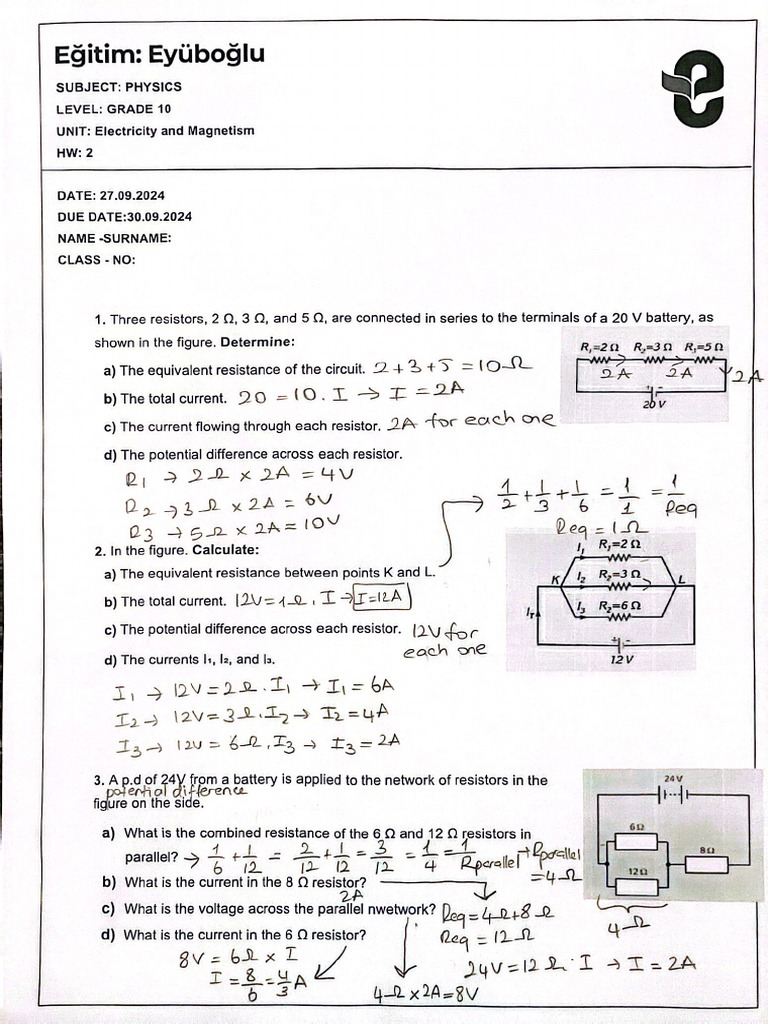 10 Grade Weekend HW Key | PDF