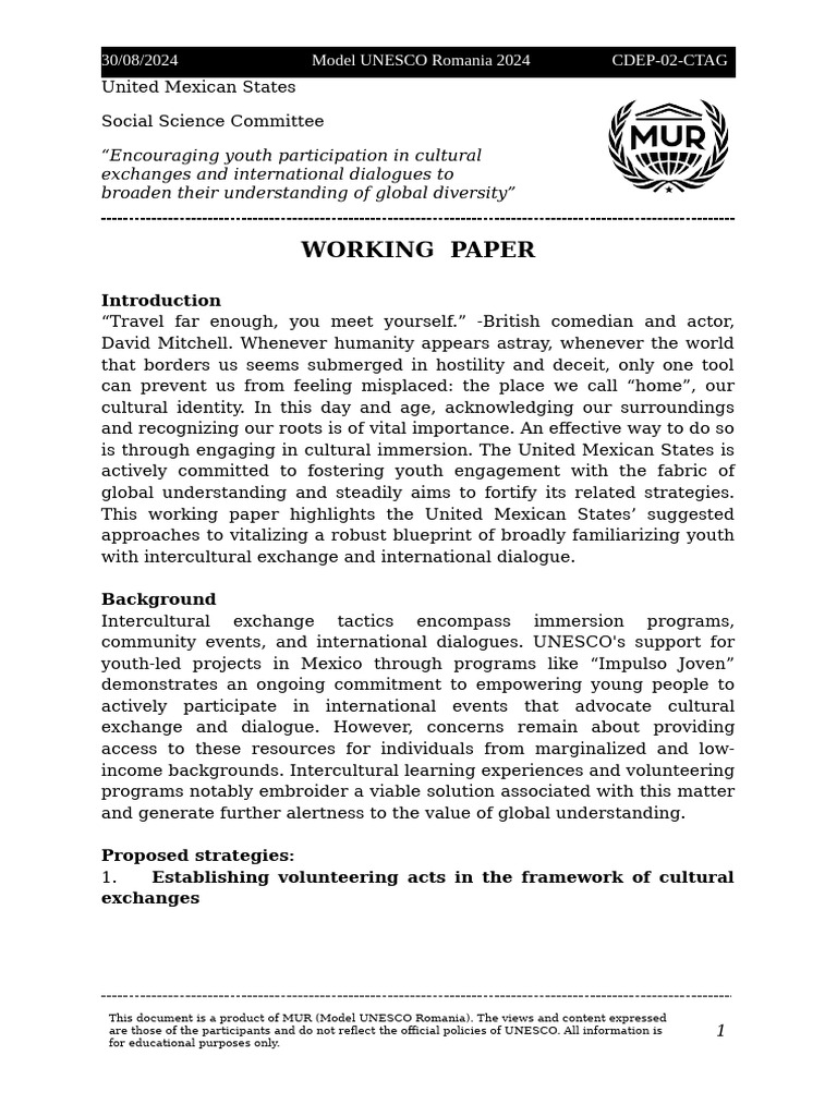 WORKING-PAPER | PDF | Social Exclusion | Unesco