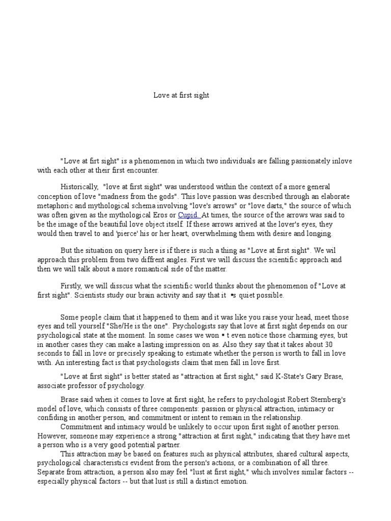 Love at First Sight | PDF | Romance (Love) | Love