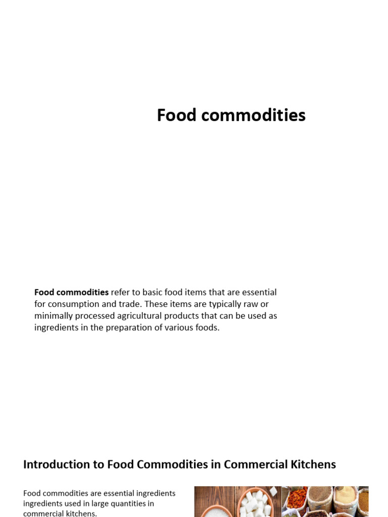 Food Commodities Used in Commercial Kitchen | PDF | Cooking | Foods