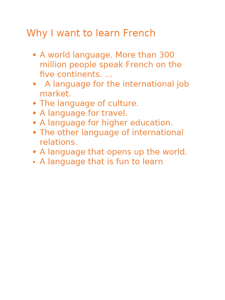 Reasons To Learn French | PDF