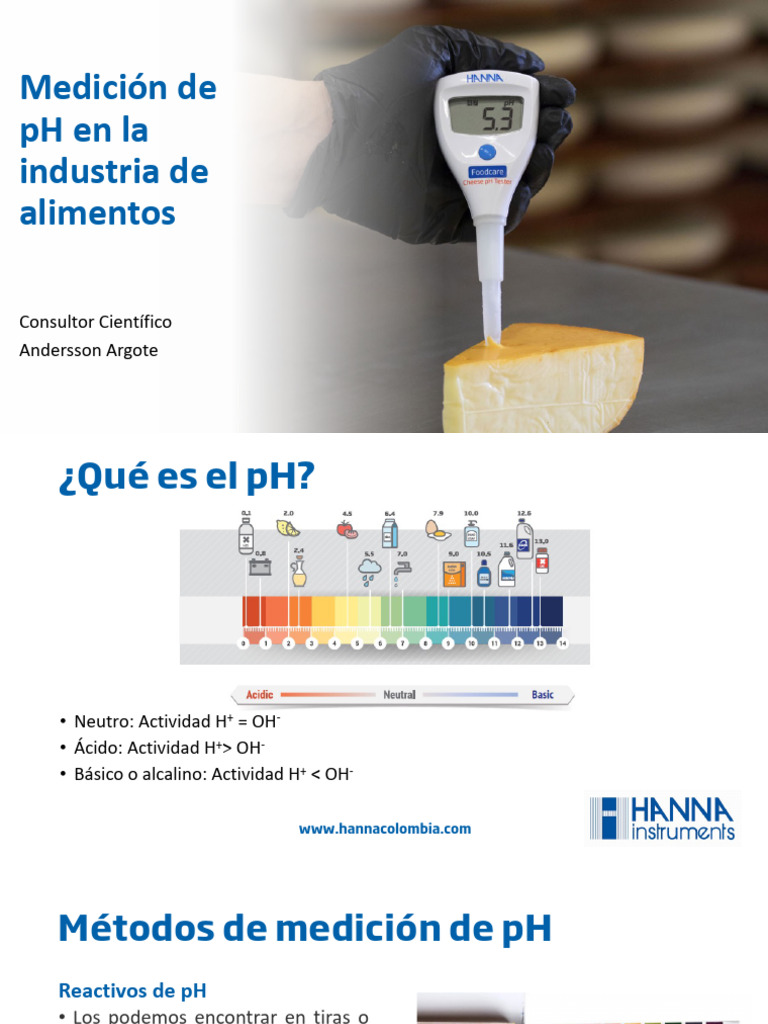 Medición de pH en Alimentos: Guía Esencial | PDF | Compuestos químicos ...
