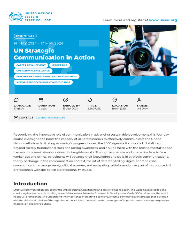 UN Strategic Communication in Action | PDF | Communication | United Nations