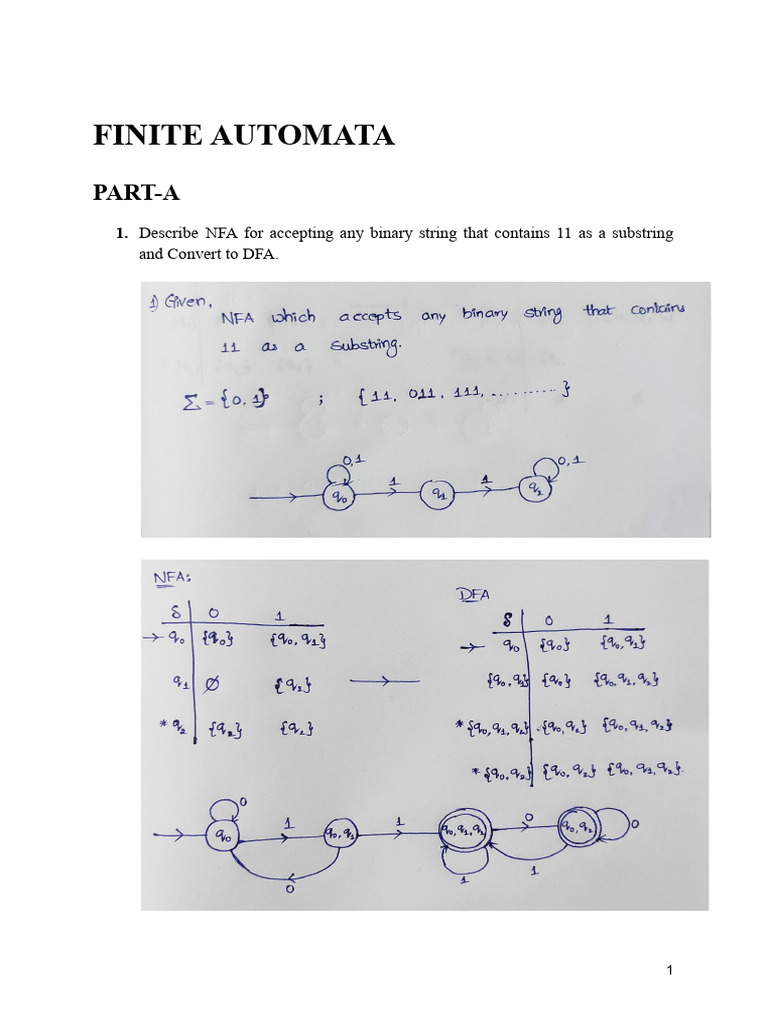 DFA and NFA Concepts and Examples | PDF | Theory Of Computation ...