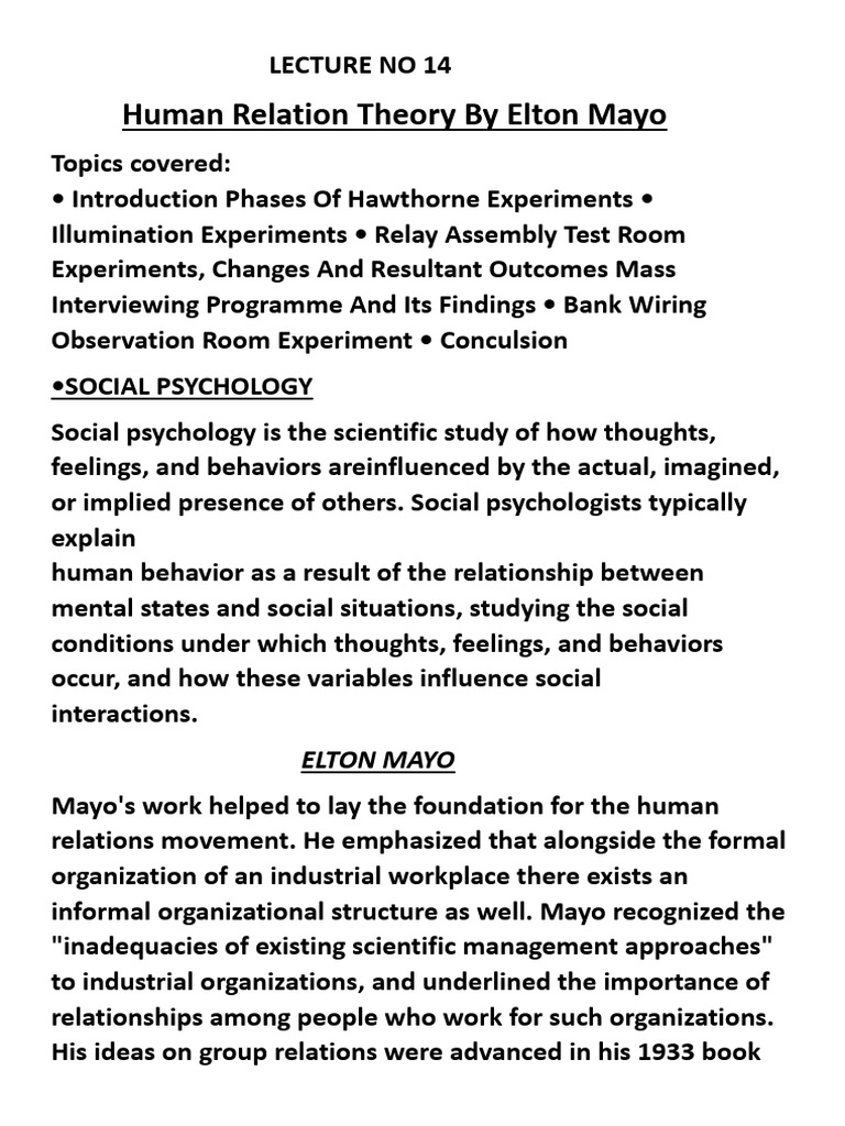 LECTURE NO 14 | PDF | Psychology | Experiment