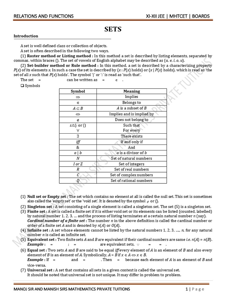 Relations and Functions | PDF | Set (Mathematics) | Function (Mathematics)