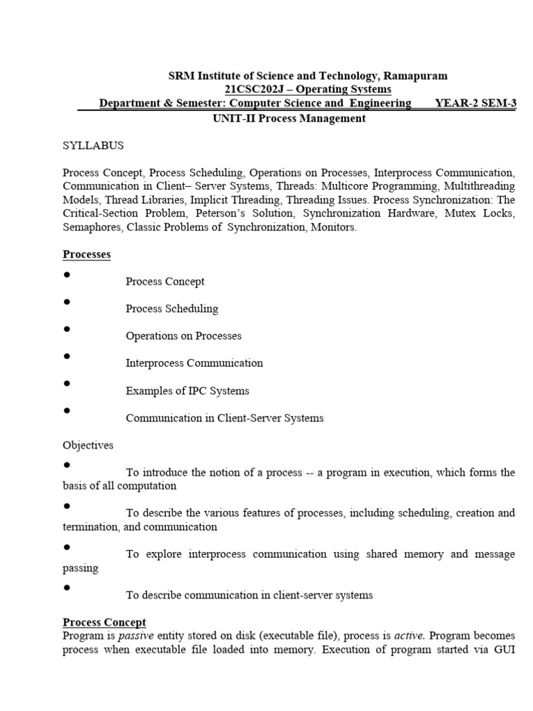 UNIT-2 | PDF | Thread (Computing) | Process (Computing)