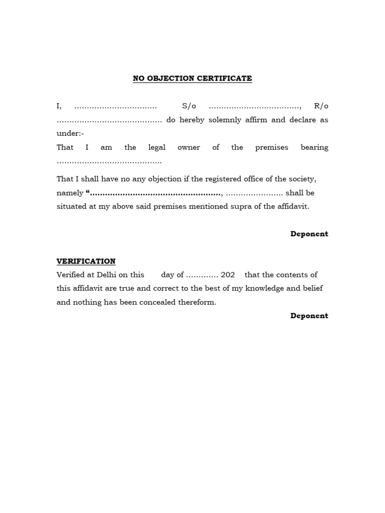NOC Affidavit | PDF | Social Science