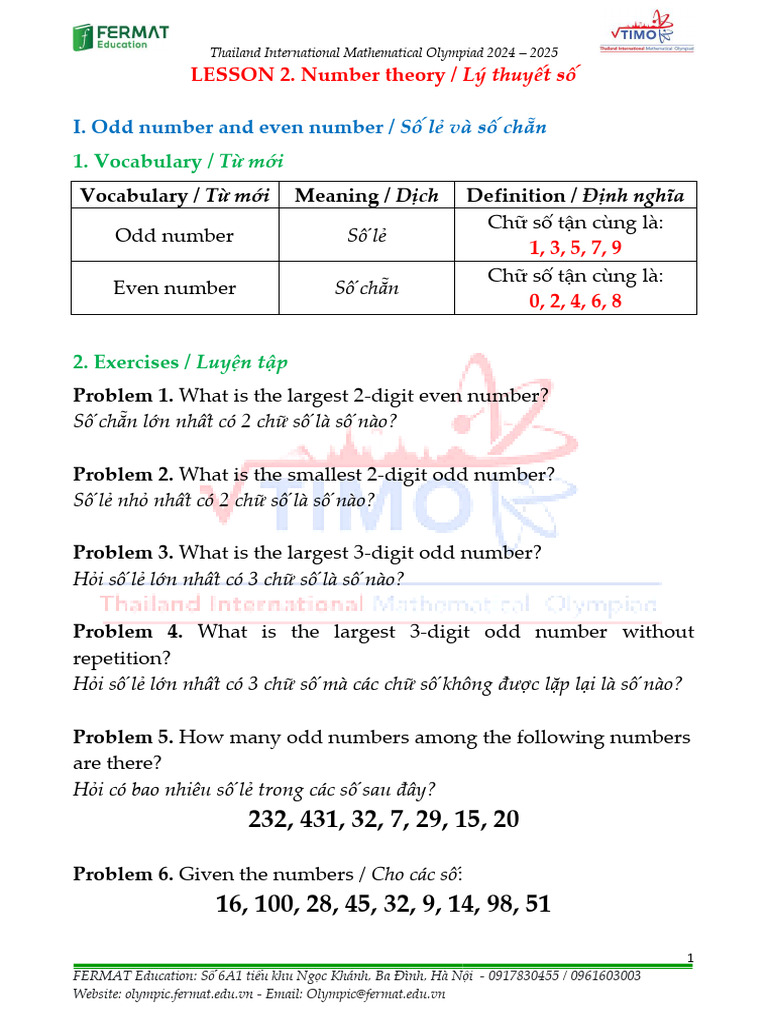 2A2 Lesson 2 Number Theory | PDF