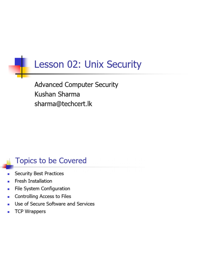 Computer Security - Unix Security - Lec II | PDF | Transport Layer Security | Secure Shell