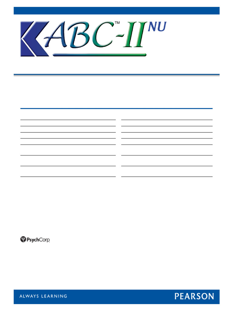 KABC-II Standard Report - 19984732 - 20220228101302563 | PDF ...