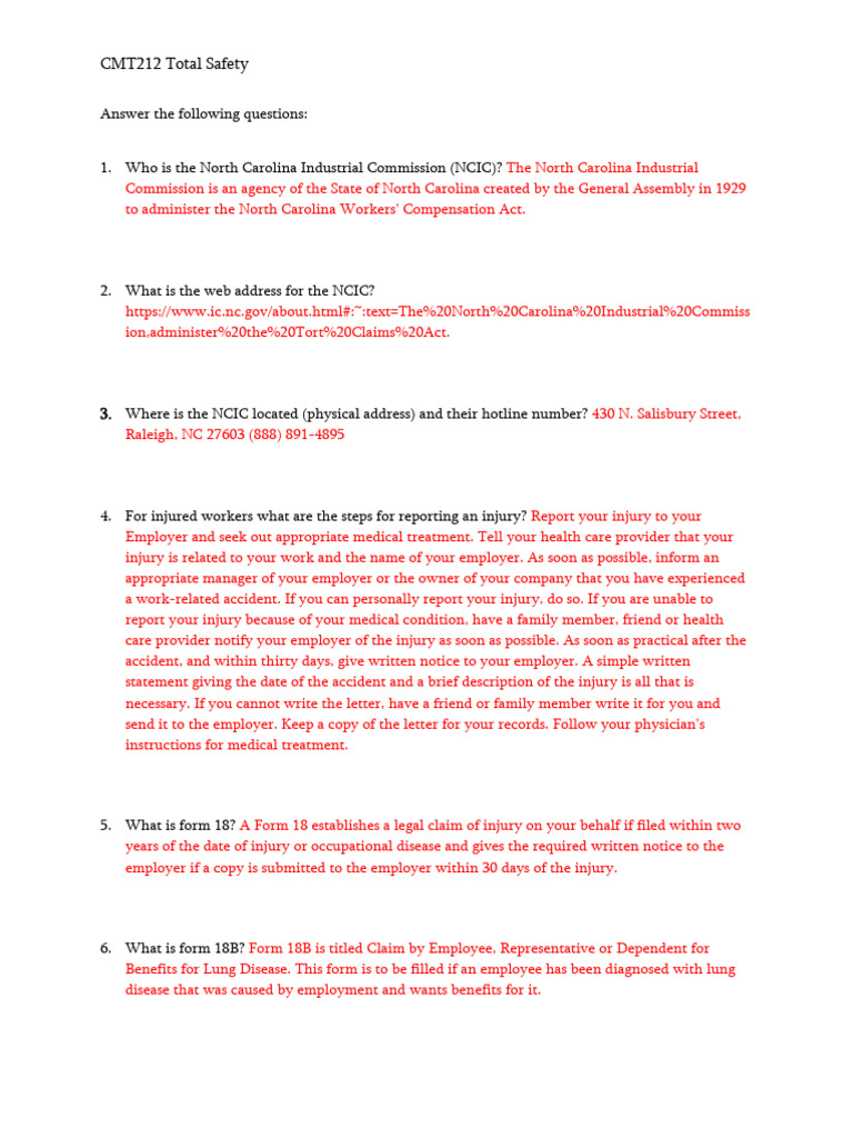 NC Workers' Compensation Guide 2023 | PDF | Employment | Workers ...