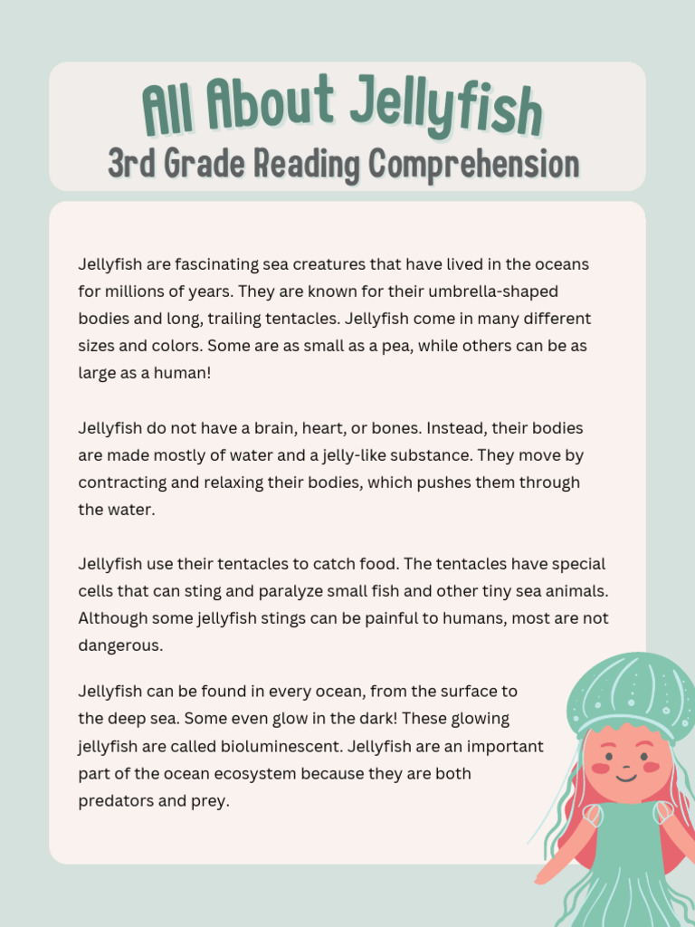 3rd Grade Reading Comprehension Worksheet in Pastel Playful Style | PDF ...