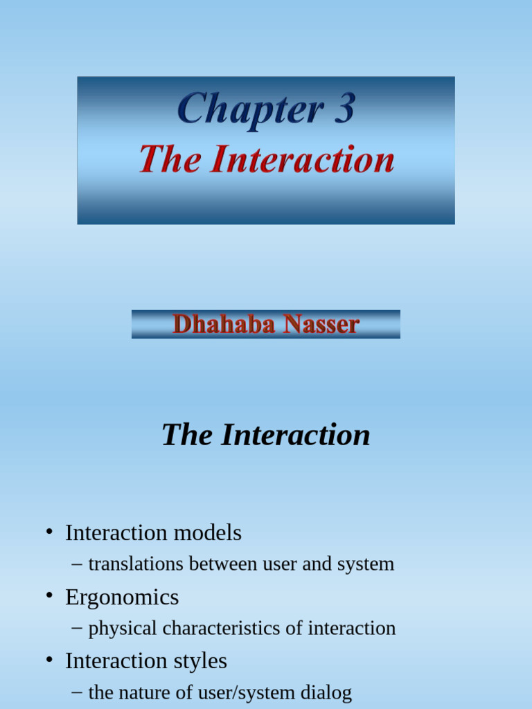 HCL Ch3 Interaction | PDF | Window (Computing) | Human–Computer Interaction
