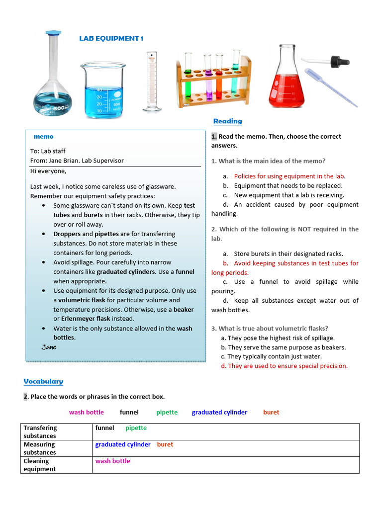 Key - Lab Equipment 1 | PDF