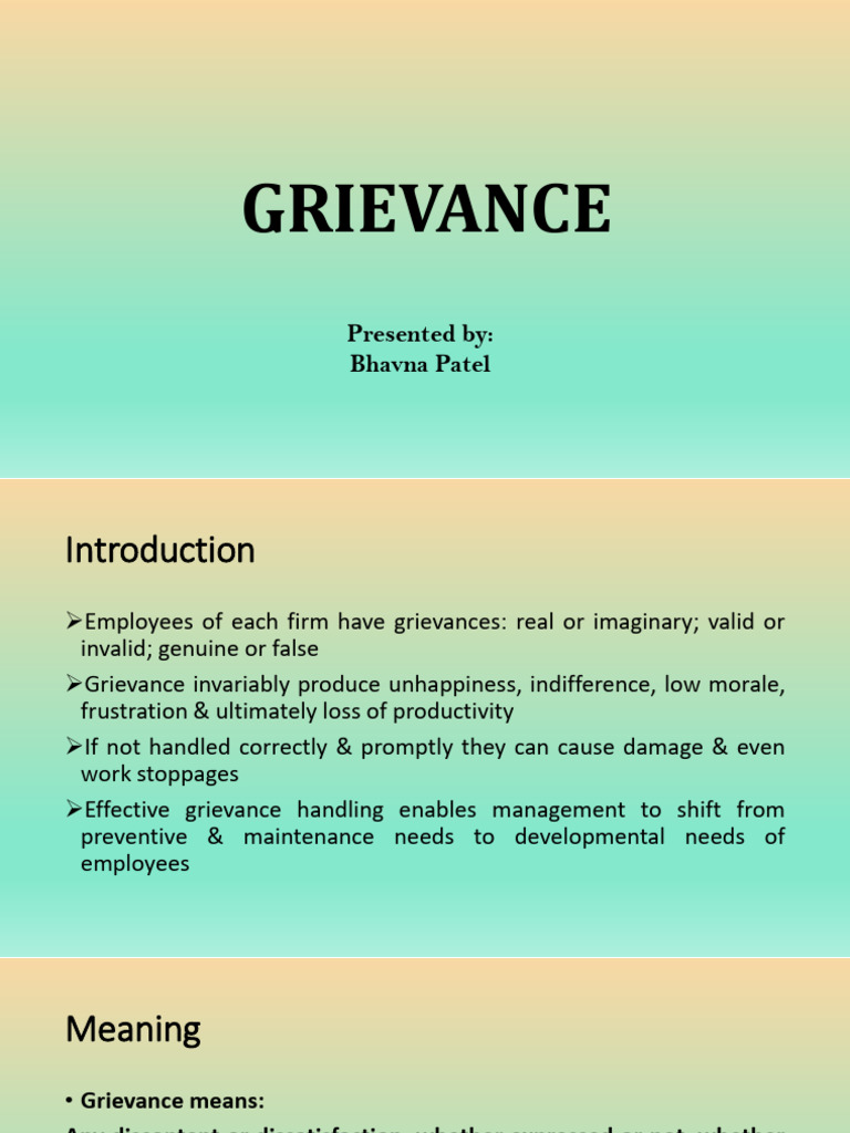 6. Grievance | PDF | Employment | Business