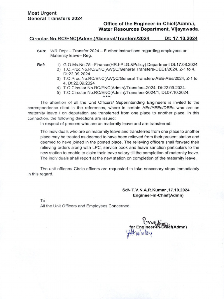 Circular Memo DT 18.10.24 - 0001 | PDF