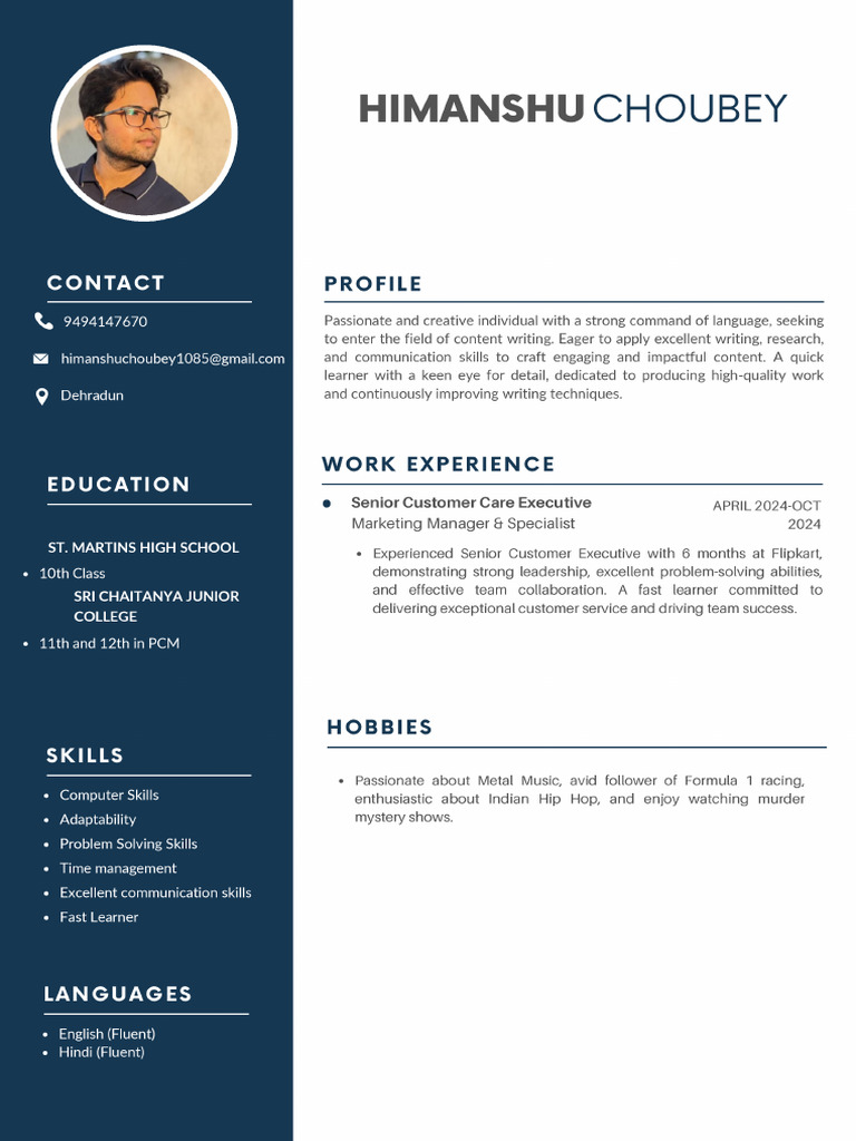 Blue Simple Professional CV Resume | PDF