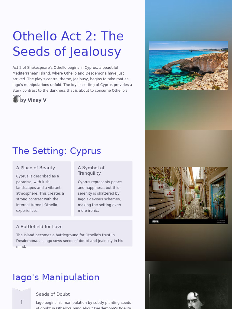 Othello Act 2 The Seeds of Jealousy | PDF | Othello | Iago