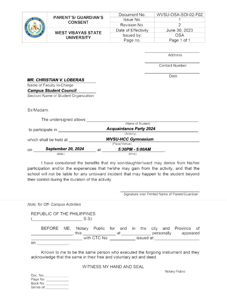 Acquaintance-Waiver 105252 | PDF