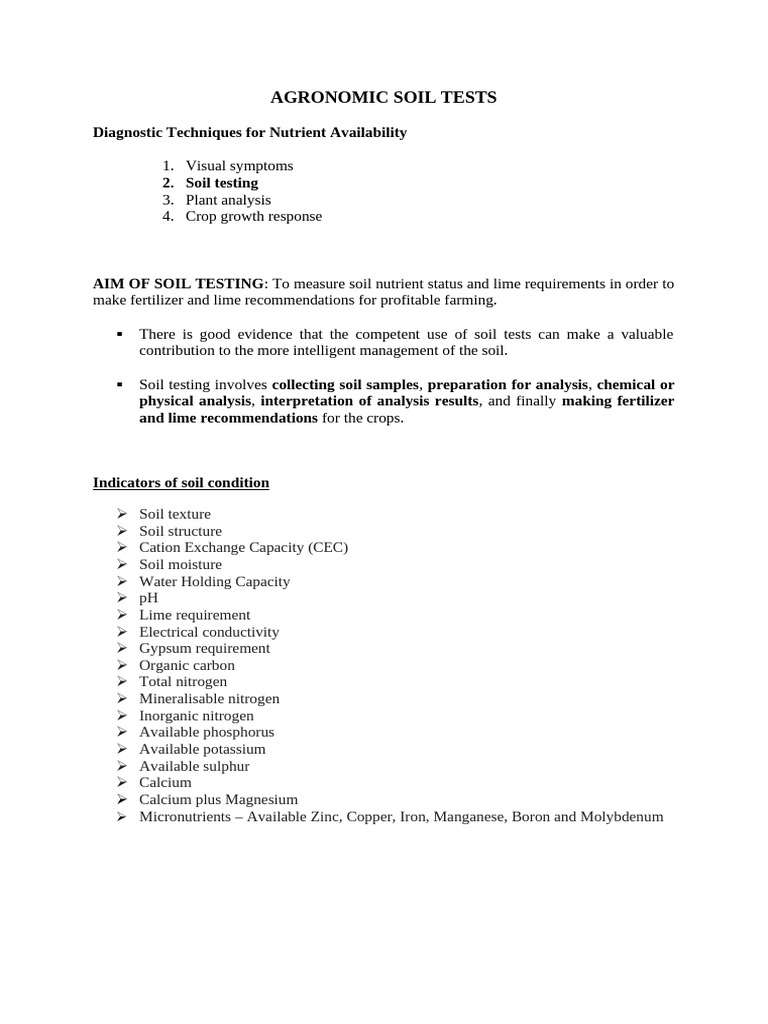 Soil Testing Services | PDF | Soil | Fertilizer