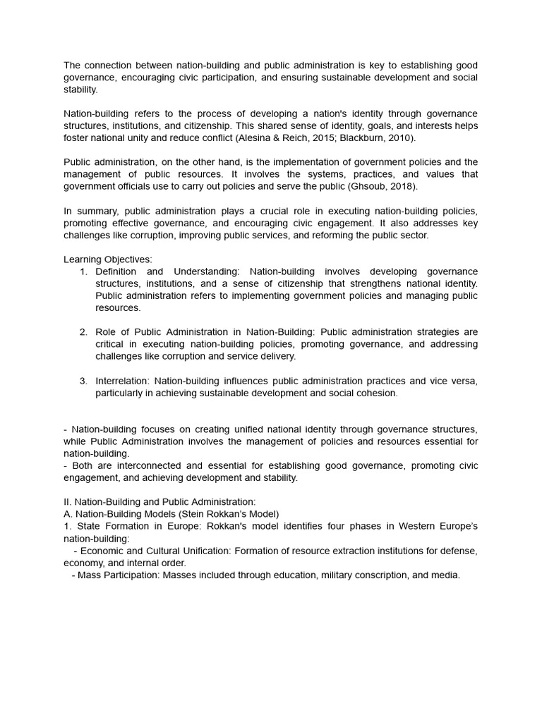 The Connection Between Nation-Building and Public Administration Is Key ...