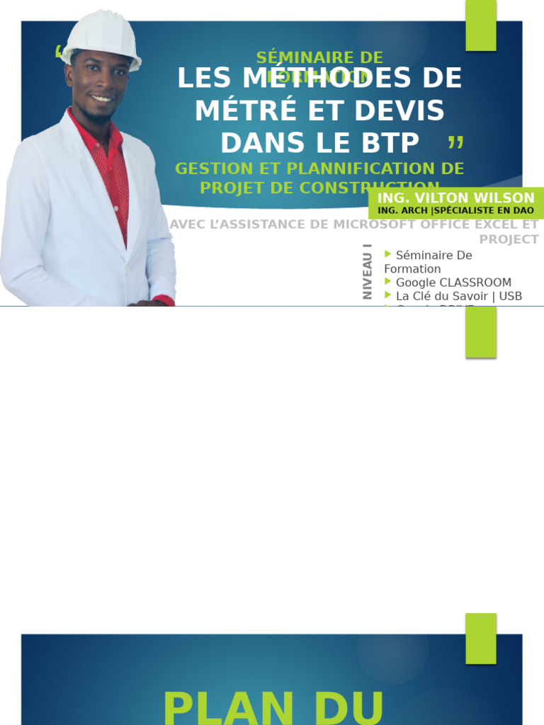 Plan de Cours - Les Méthodes de Métré Et Dévis Dans Le BTP | PDF ...