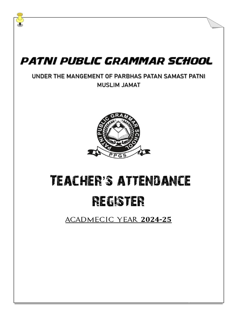 Teacher Attendance Register | PDF