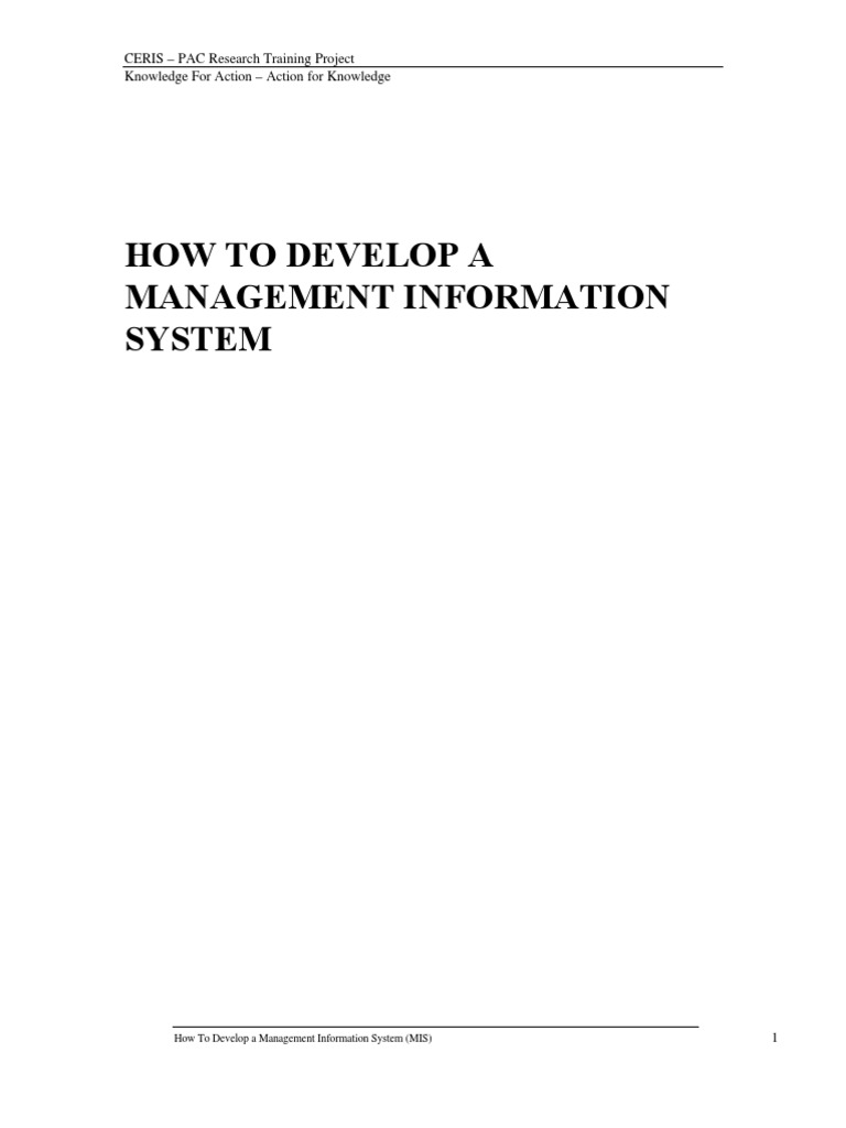 How To Design MIS 29pgs | PDF