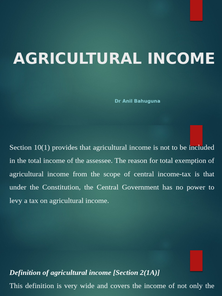 Agriculture Income | PDF | Expense | Taxes